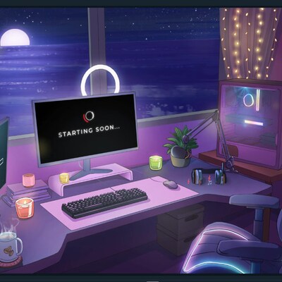Animated Lofi Gaming Room Twitch Stream Screen / Lofi Aesthetic Gaming ...