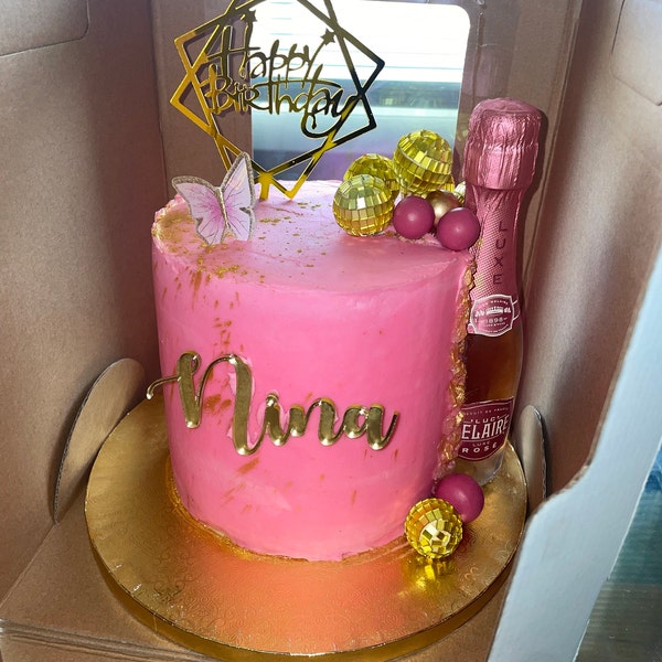 Cursive - Acrylic Custom Cake Name Tags, Cake Charms, Place Cards for ...