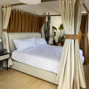 Herringbone Wool Curtains With Brass Snap Buttons Custom Made - Etsy