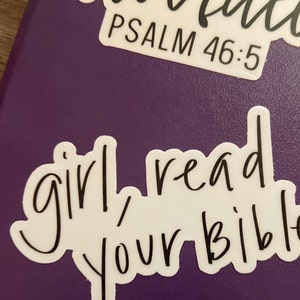 Girl Read Your Bible Sticker Christian Faith Stickers - Etsy