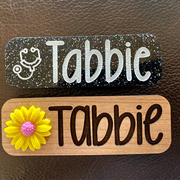 Personalized Engraved Acrylic Name Tag, Magnetic Name Badge, Substitute ...