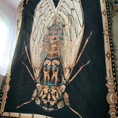 CICADA Woven Blanket Dark Academia Decor Boho Woven Throw Blanket ...