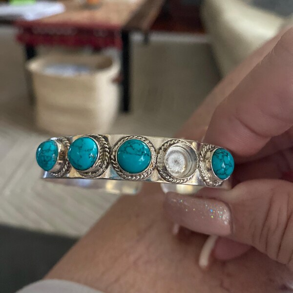 Turquoise Bangle, Handmade Bangle, Statement Bangle, Turquoise Jewelry ...