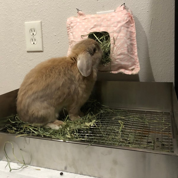 Stainless Steel Scatterless Litter Pan Box With Guard Small Pets Rabbit ...