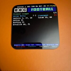 Personalised Retro Ceefax Football Match Result Teletext Coaster - Etsy