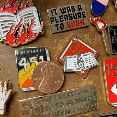 Burning Bright Enamel Pin Fahrenheit 451 Enamel Pin Dystopian ...
