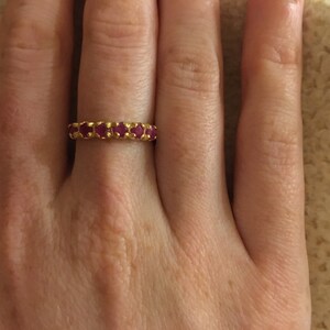 Gold Ruby Ring, Natural Ruby Ring, July Birthstone, Stackable Ring, Ruby Vintage Ring, Gold ...