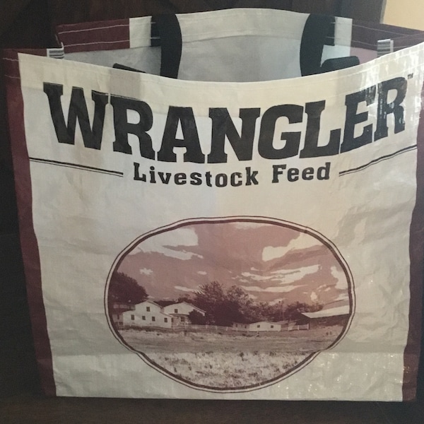 Recycled, Repurposed Feed Tote Bag, GROCERY BAG, Reusable Bag, Market ...
