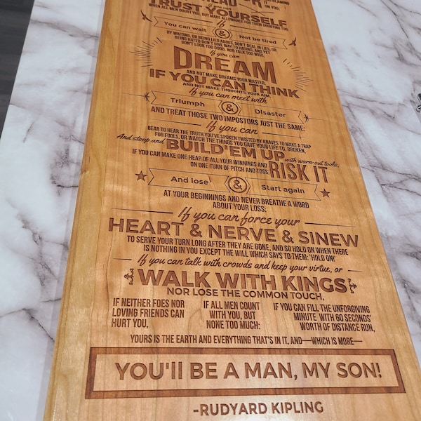 If, Kipling Poem Engraved Wood Sign - Etsy