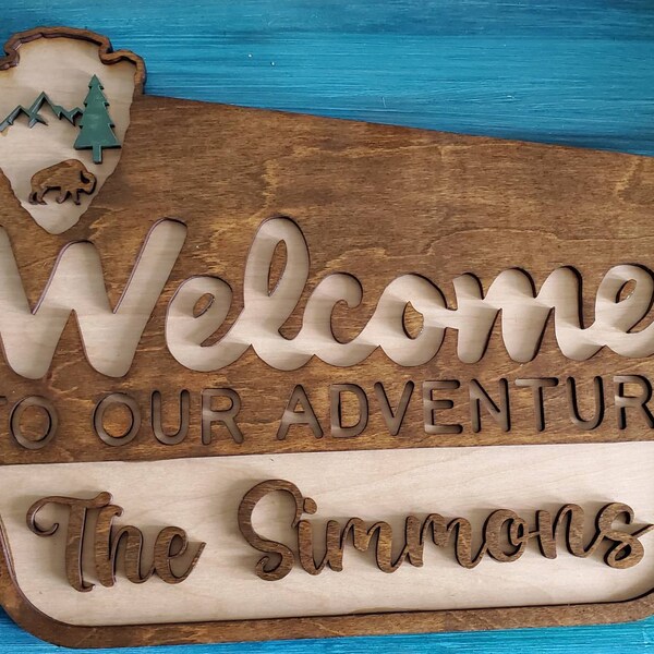 Welcome to Our Adventure Sign Laser Engraving Wedding Decor Forest Gift ...