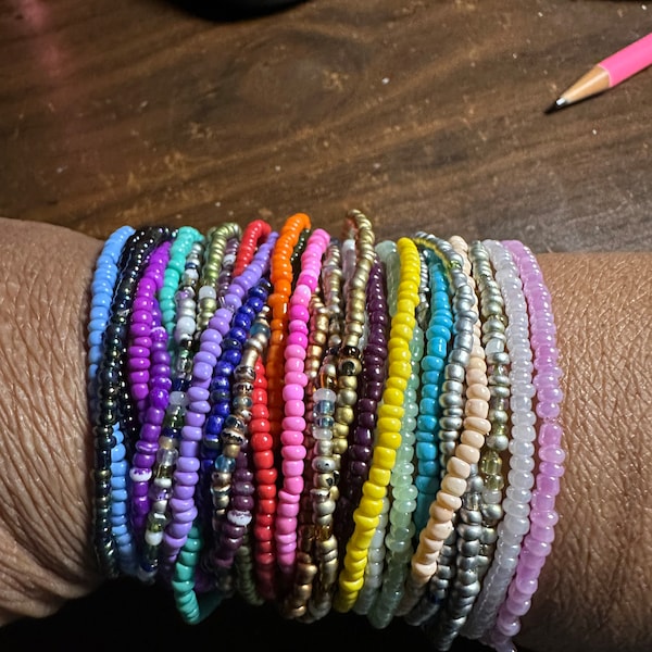 Seed Bead Bracelets | Stretch Bracelets | Stackable - Etsy