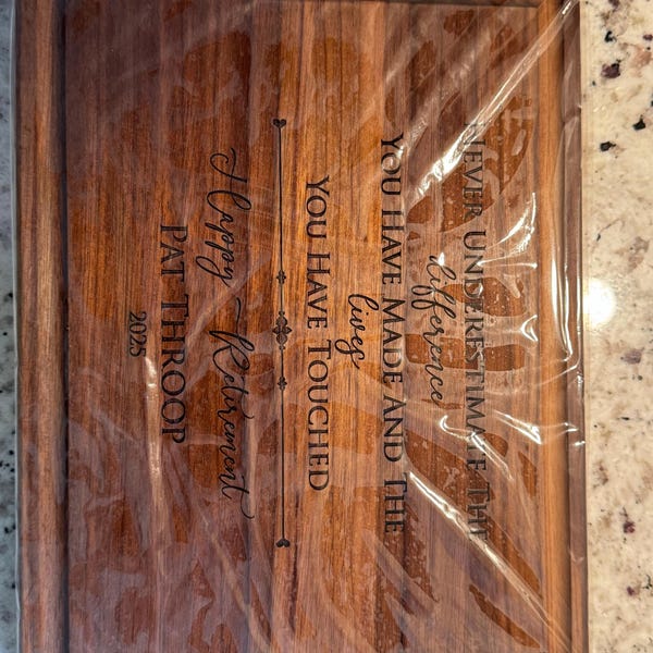 Happy Retirement Personalized Cutting Board, Engraved Retired Custom ...