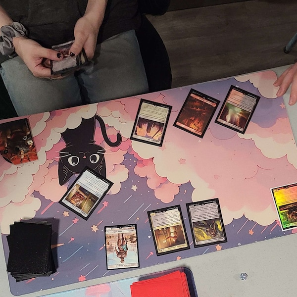 MTG Playmat Cute, Cat TCG Playmat, Pastel Card Playmat, Unofficial MTG ...