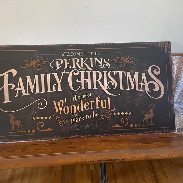 Personalized Family Christmas Sign: Rustic Farmhouse Decor - Etsy