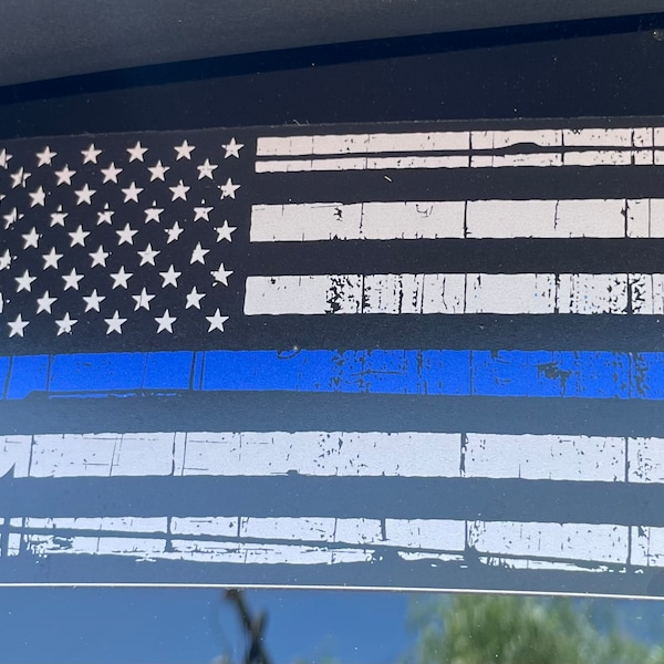 Distressed Thin Blue Line Punisher Skull Sticker Decal Police Law ...