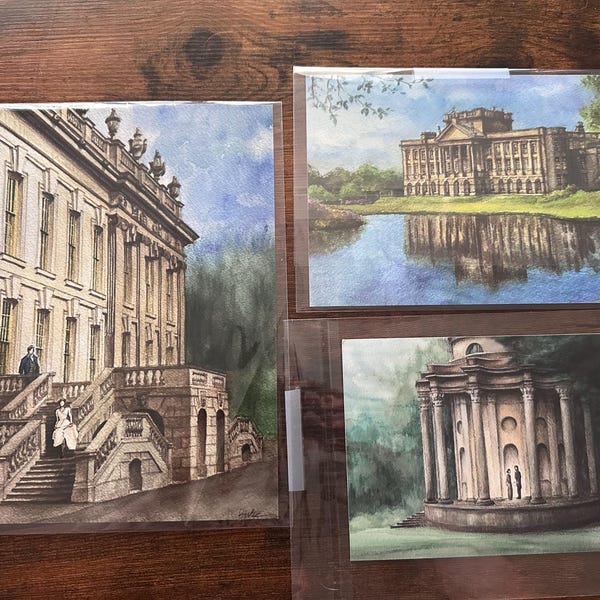 Pemberley Watercolor Giclée Print: Pride and Prejudice Architecture ...