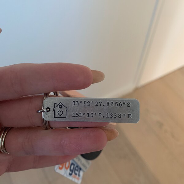 Double Sided First Home Keychain, Home Sweet Home, House Warming Gift ...