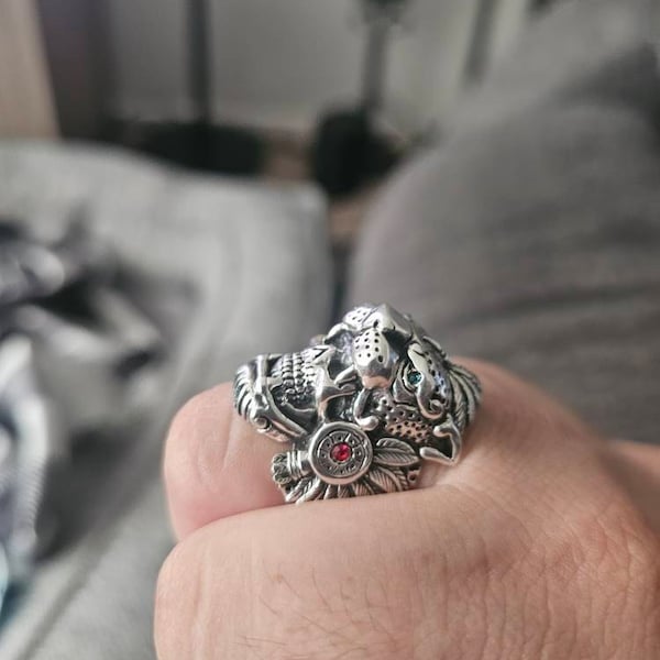 Quetzalcoatl Aztec - Kukulkan Mayan Ring Solid Silver 925 / Azteca ...