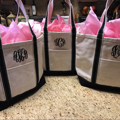 Monogrammed Canvas Tote Bag Monogram Tote Bag Personalized Canvas Tote ...