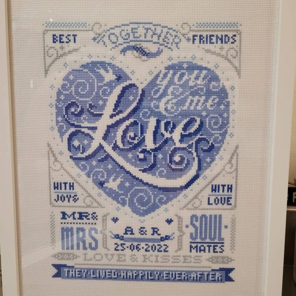 Wedding Love - Customisable Wedding Cross Stitch Pattern (digital ...