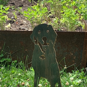 Labradoodle Corten Steel Dog Silhouette Rust Art Garden Décor Pet ...