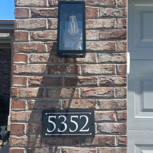 Stone Address Plaque With Engraved Numbers. Address Sign Made From ...