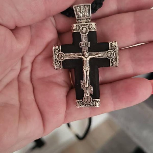 Orthodox Style Greek Ukrainian Silver Cross With a Hiding Place Under ...