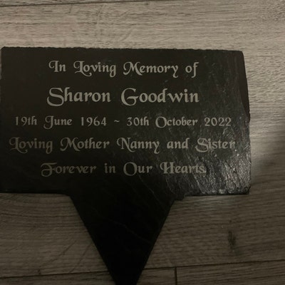 Personalised Engraved Slate Memorial Grave Marker Headstone Rustic ...
