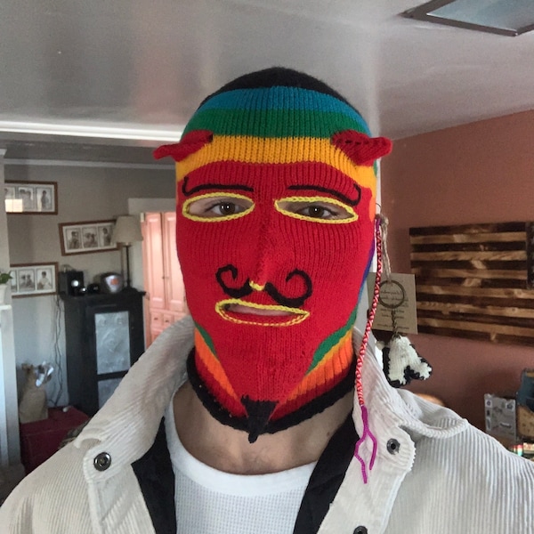 Peruvian Balaclava Ski Mask/devil Balaclava/acrylic Wool Colorful Face ...