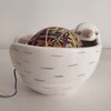 White Ceramic Baby Sloth Yarn Bowl, Knitting Bowl, Wool Bowl. Decorated ...