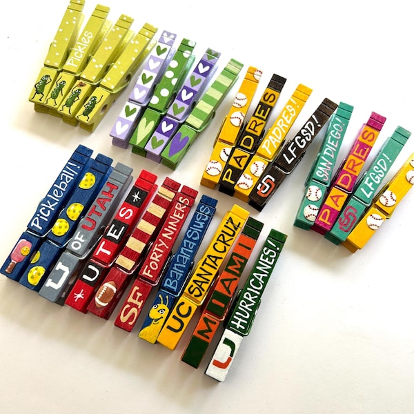 Student Classroom Clothespins Hand Painted Personalized Kids Artwork ...