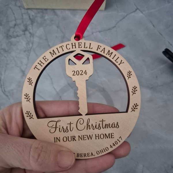 New Home Ornament, Personalized Christmas First Home Ornament, Home Key ...