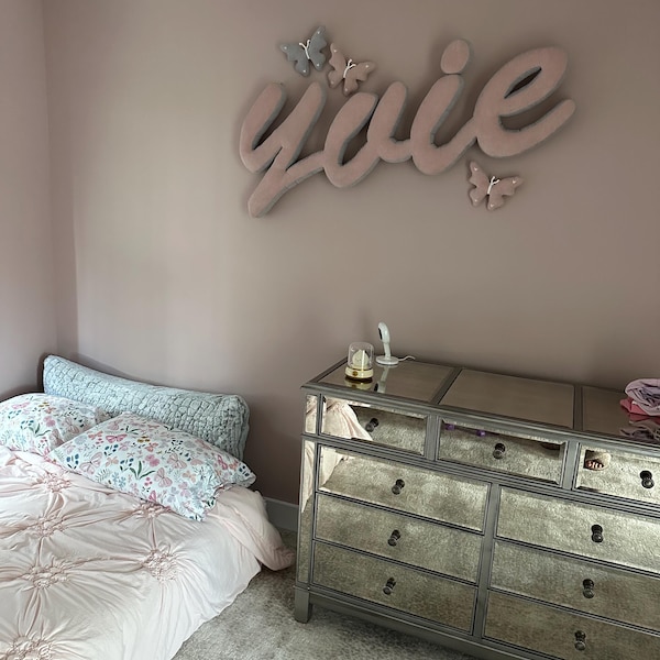 Cursive Name Velvet Pillow (zoe) , Educational Toy, Initial Cushion ...