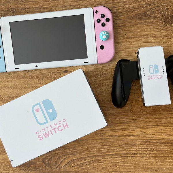 Pastel Pink & Blue Nintendo Switch Skin, Retro Soft Pastels Color ...