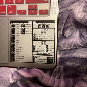Mac OS MacBook Keyboard Shortcut Decal Sticker - Etsy