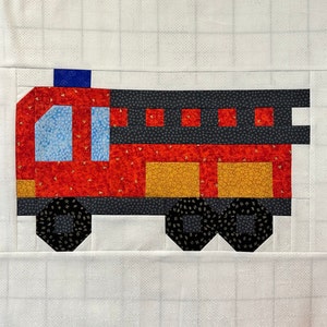 PDF Quilt Block Pattern Fire Truck Vehicle Quilt - Etsy