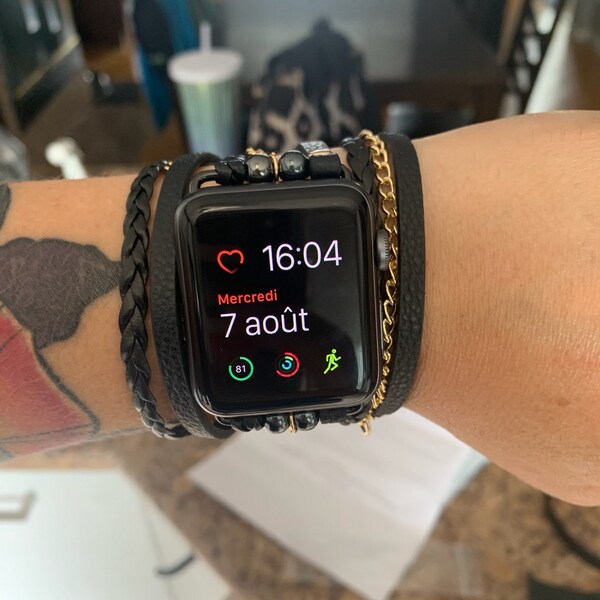 Boho Chic Apple Watch Band Vegan Leather, Iwatch Wristband, Braided ...