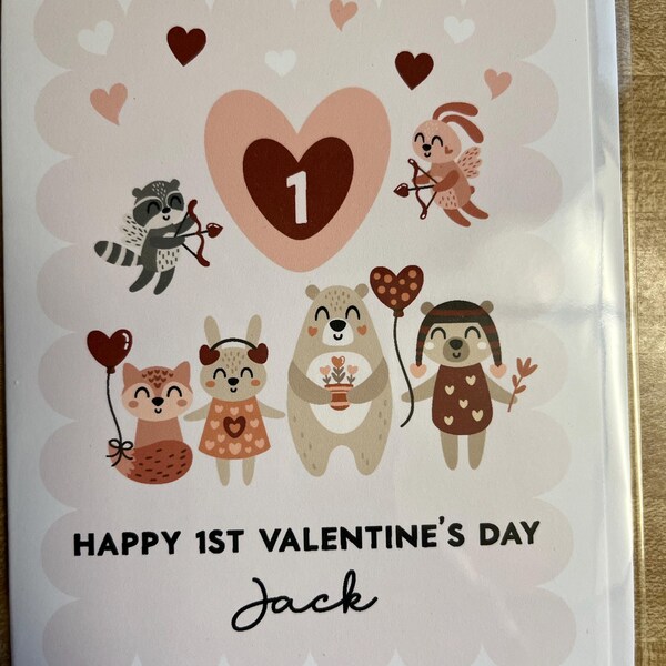 Happy 1st Valentine's Day Card | Personalized Valentines Day Gift for ...
