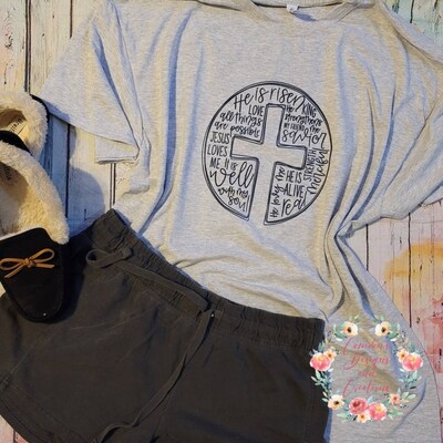 SVG, PNG, DXF, Jpeg, Cross With Words, Circle, Easter, Christian Design ...