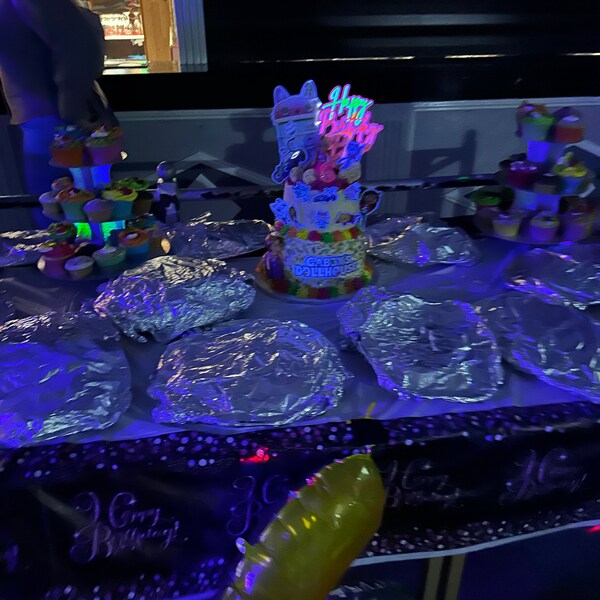 Neon Birthday Cake Topper Neon Birthday Party 80s Party Rave Party ...