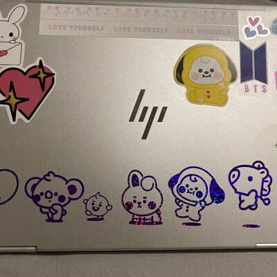 BT21 Decal Set BTS Bangtan Holographic or Purple Glitter Vinyl Decal ...