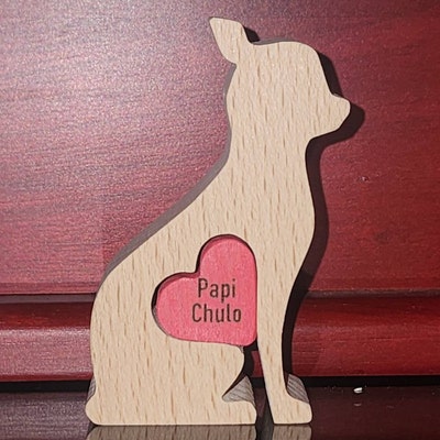 Apricot Cockapoo Small Figurine, Wooden Dog Statue With Engraved Love ...