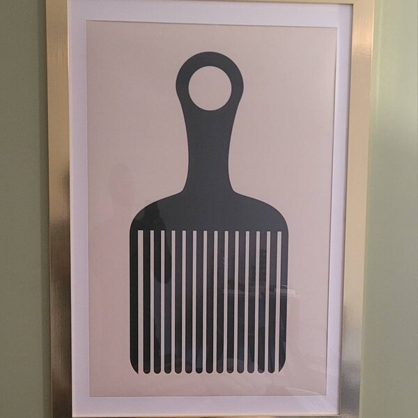 Afro Pick Digital Download Printable Art Print Terra Cotta African ...