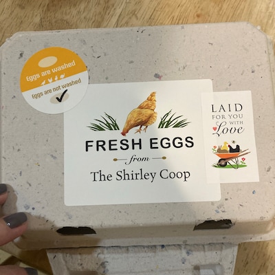 Egg Carton Labels 6 Customized Personalized Egg Stickers - Etsy