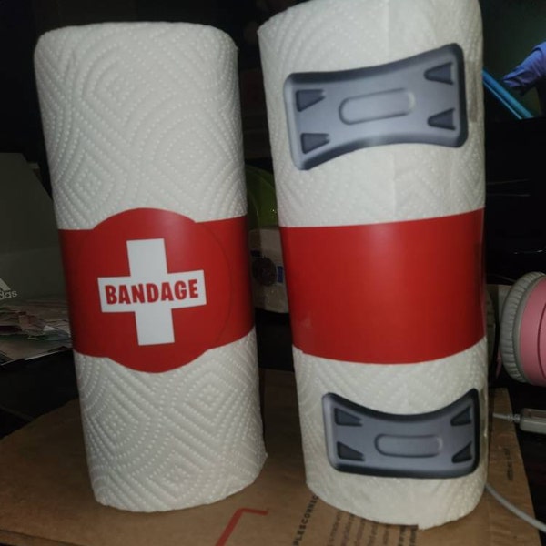 Gamer Bandage Med Kit Paper Towel Wrap Labels, Party Decoration Game ...