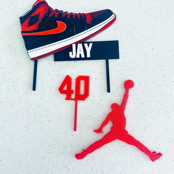 3D Printed Jordan 1 Shoe Personalised Cake Topper/name Plate and ...