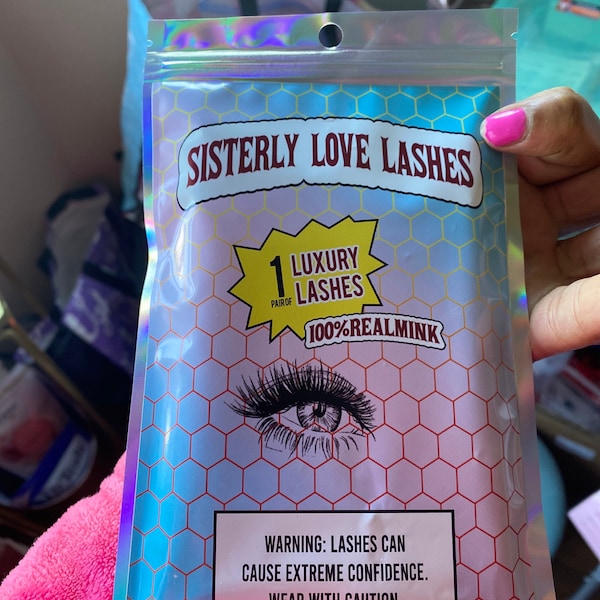 Eyelash Storage Bags for Mink Eyelash Line, Eyelash Laser Zip Bags ...