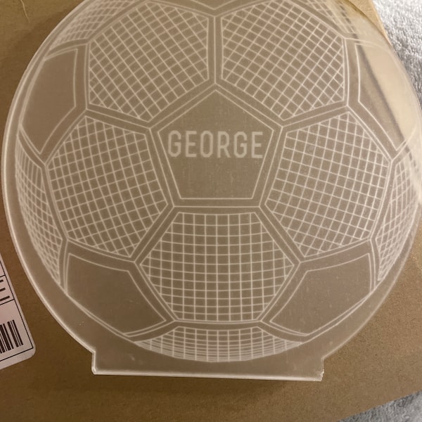 Personalised LED Desk Table Lamp Football Design Night Light Custom ...