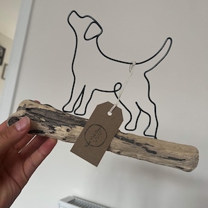 Handmade Wire Labrador on Driftwood, Home Decor, Dog Gifts, Wire Art ...