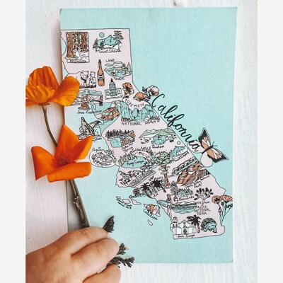 California Postcard Beach Postcard Los Angeles Postcard - Etsy